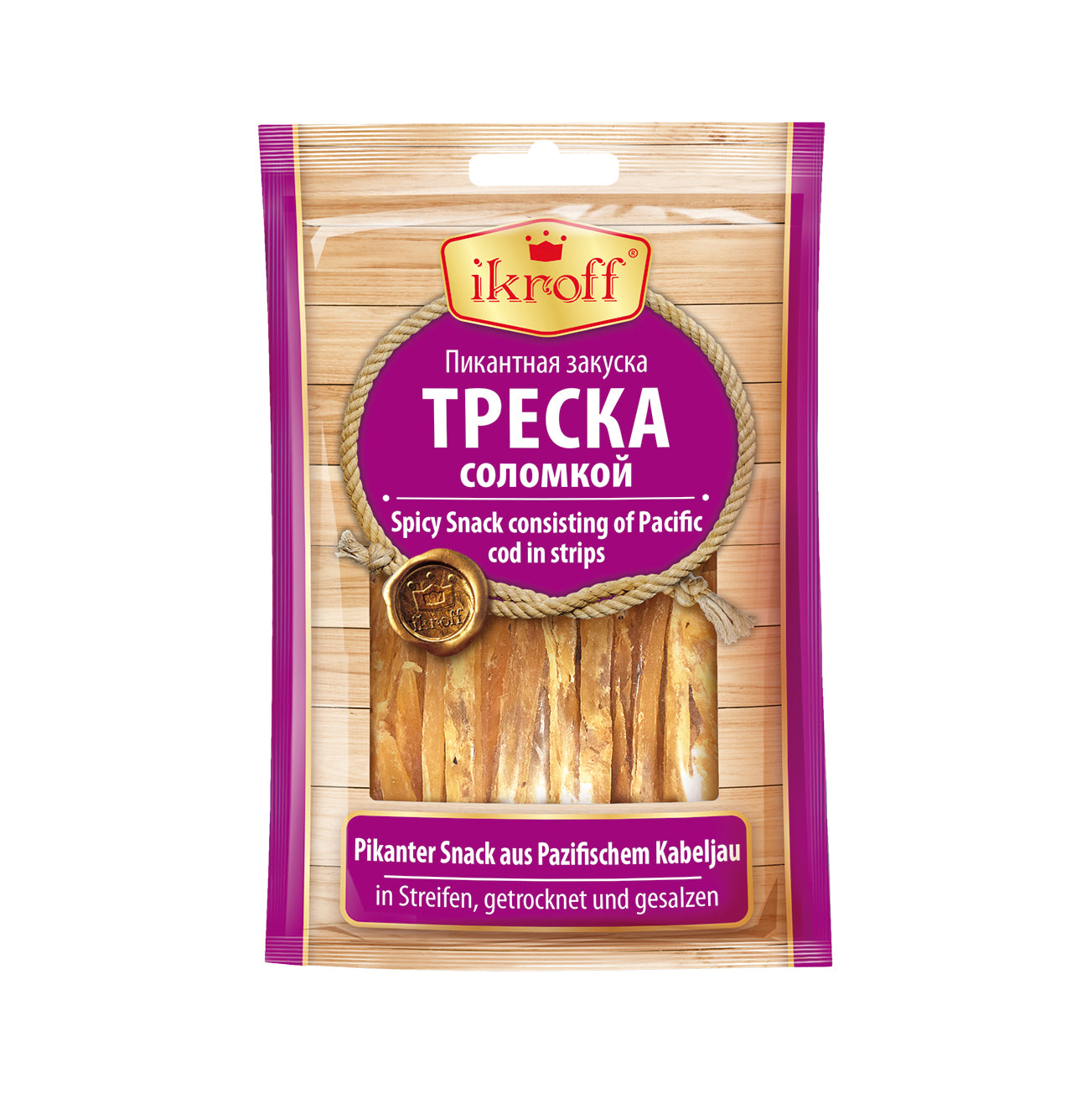 Spicy Snack of Pacific cod in strips, dried and salted, 36g ...