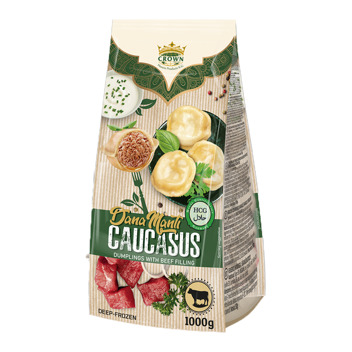 Dumplings Caucasian, beef, halal, frozen, 1kg – annasgourmet.sg